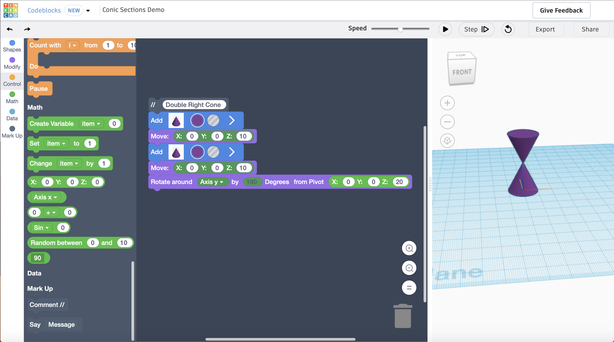 Learn About Conic Sections Using Tinkercad Codeblocks!! : 12 Steps ...