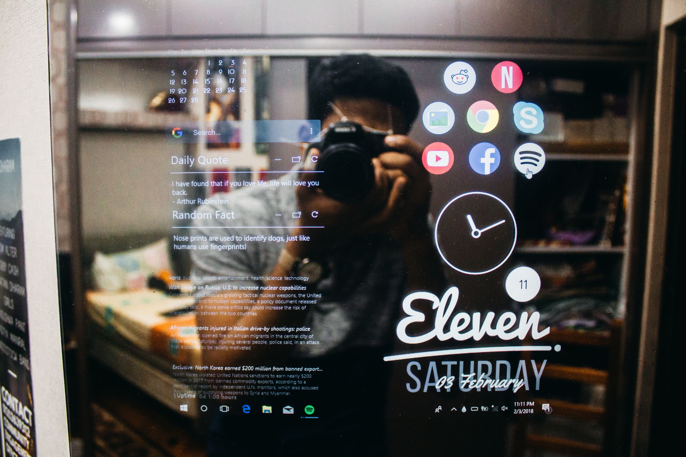 Floating Smart Magic Mirror From Old Laptop With Alexa Voice ...