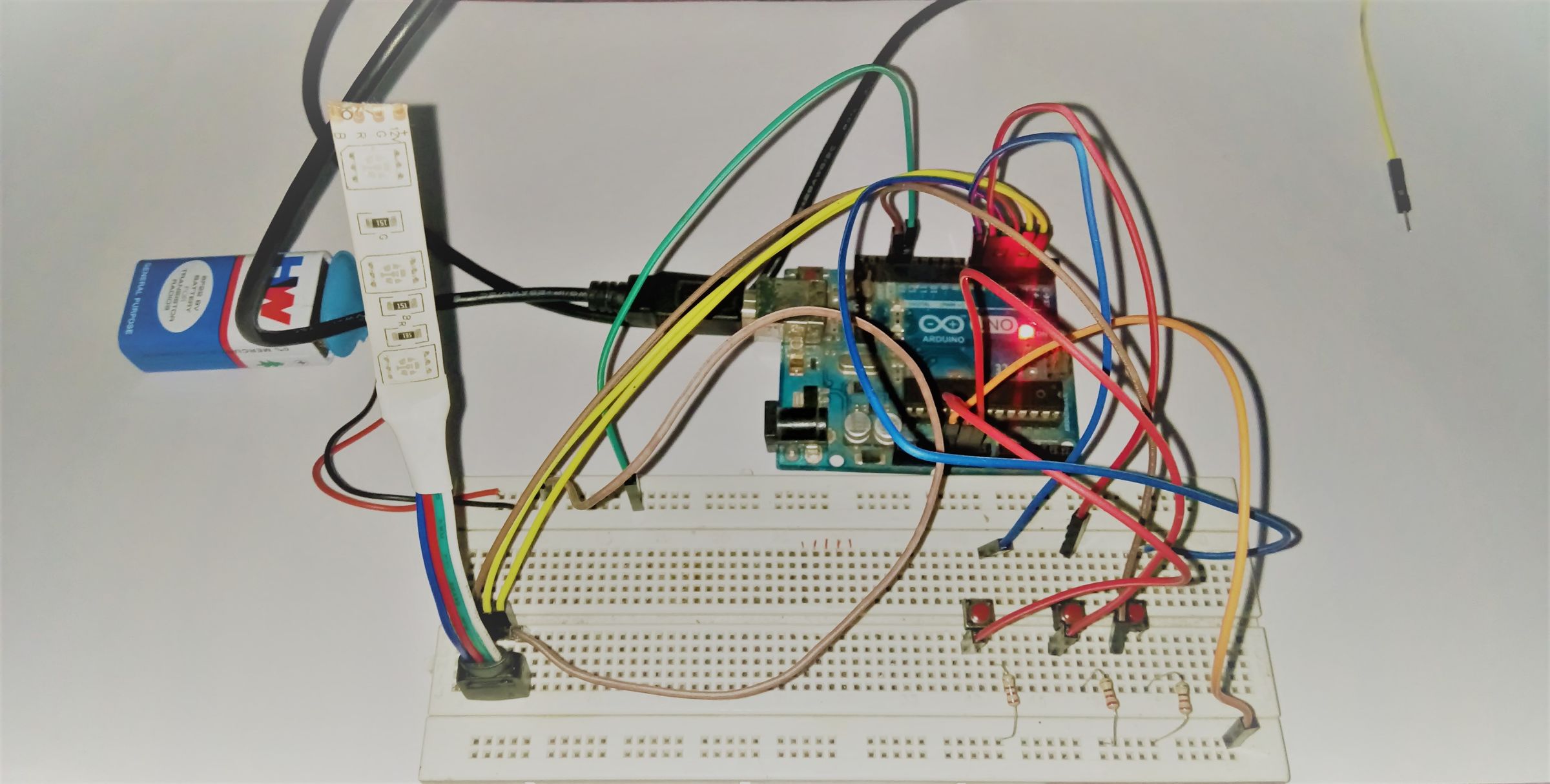 Producing Various Colours In Rgb Led Strip Using Arduino And Push 