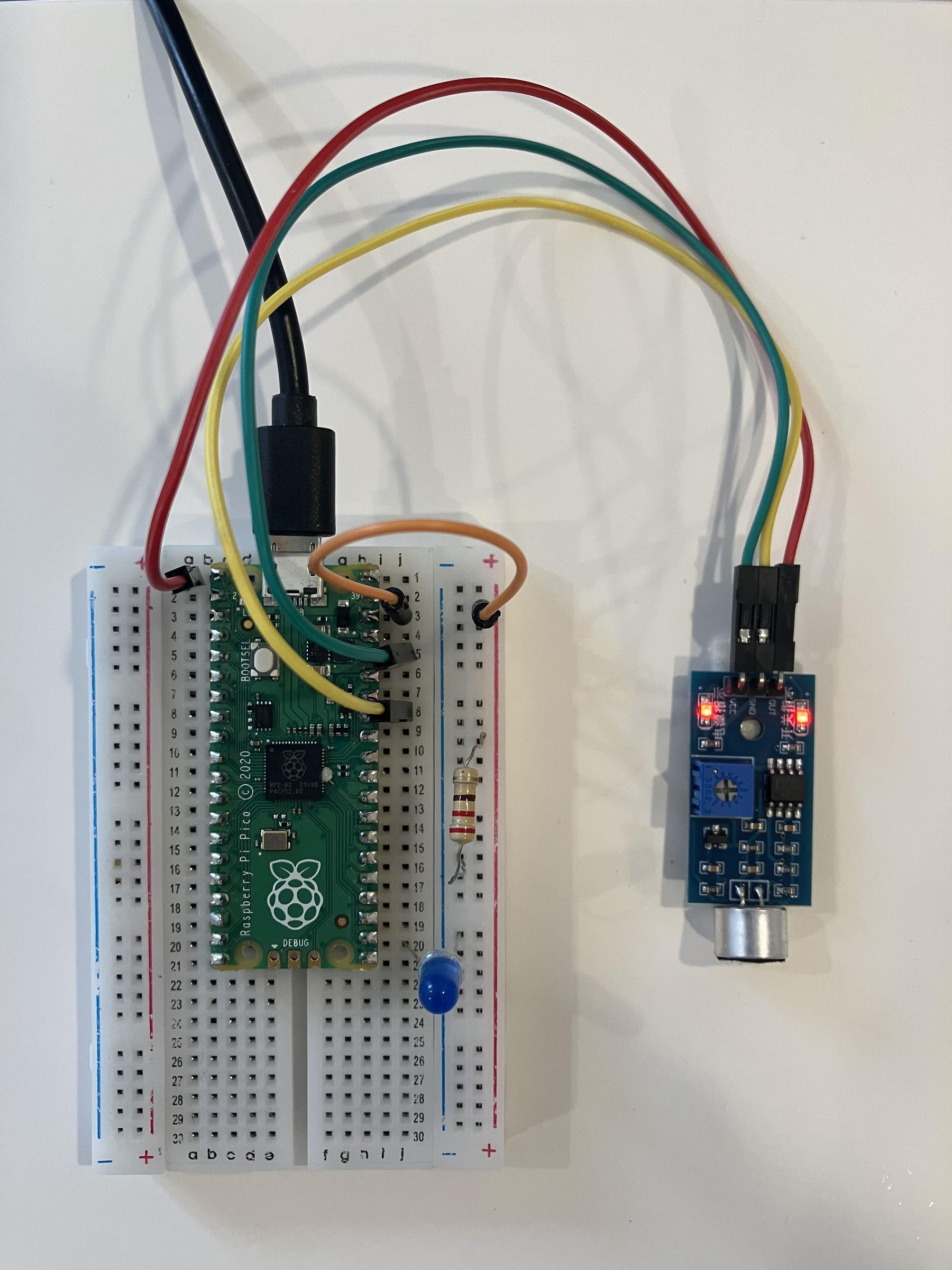 Sound Sensitive LED Lights Using Raspberry Pi Pico : 6 Steps - Instructables