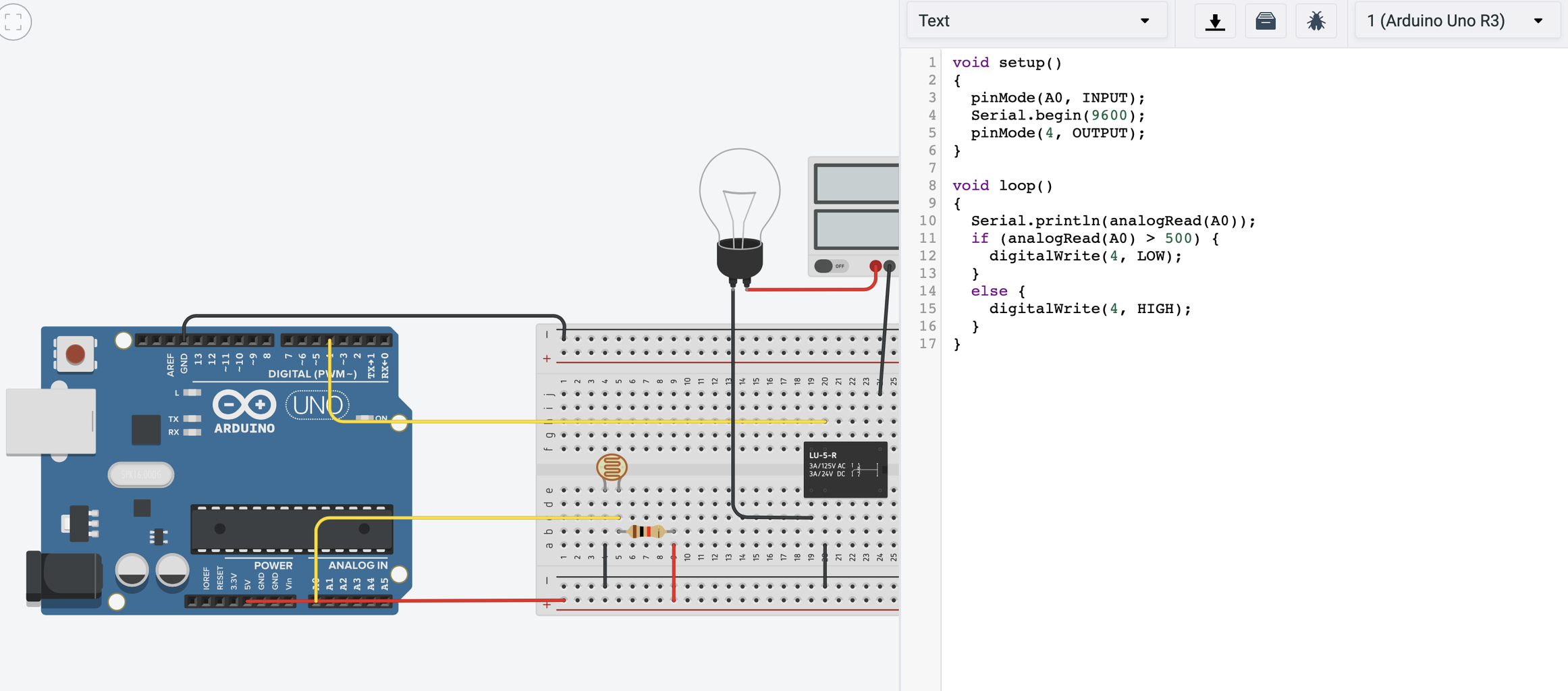 Arduino Relay Activated Lamp 6 Steps Instructables