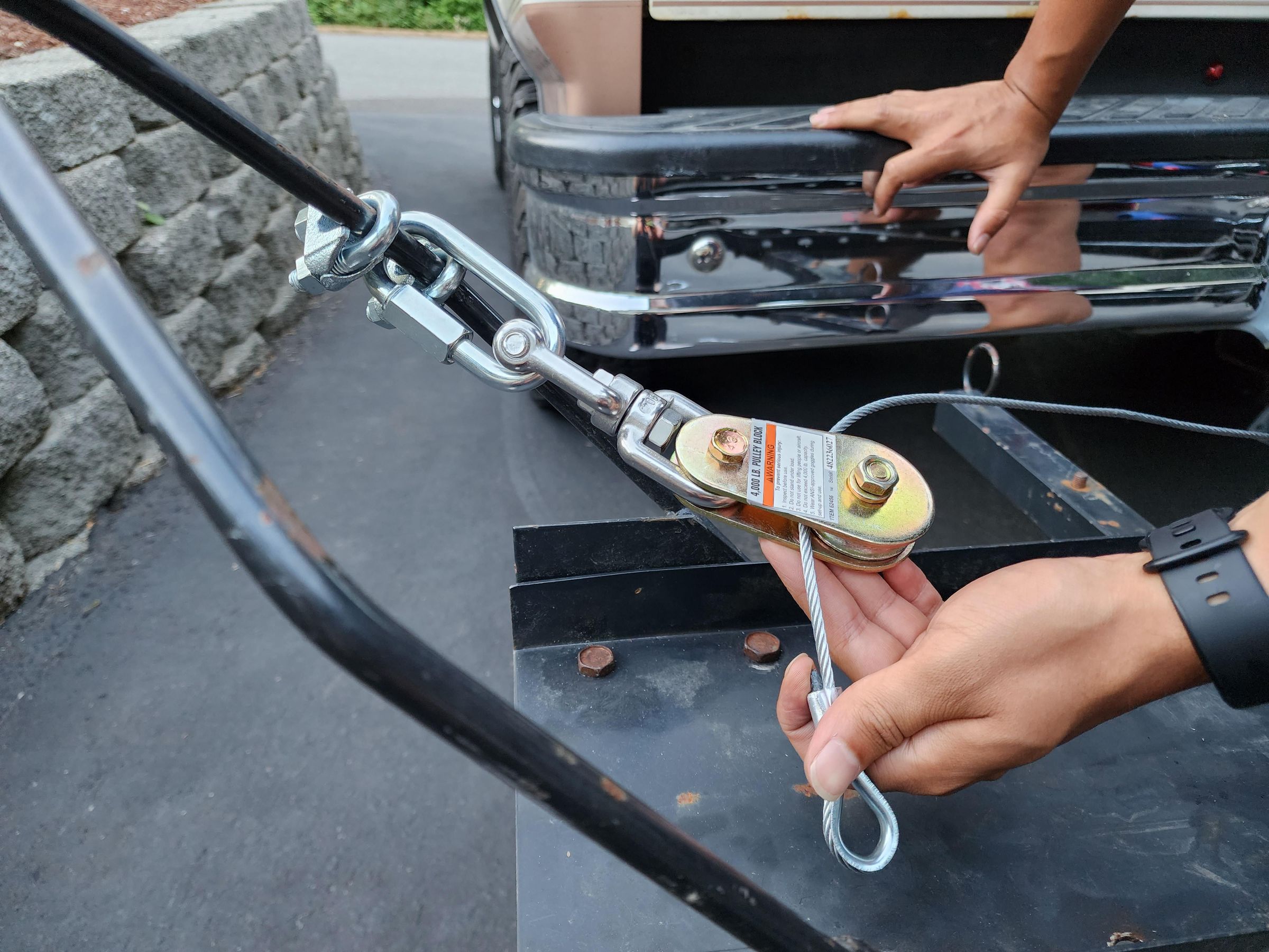 DIY Winch Assisted Motorcycle Hitch Carrier (No-Weld) : 6 Steps (with ...