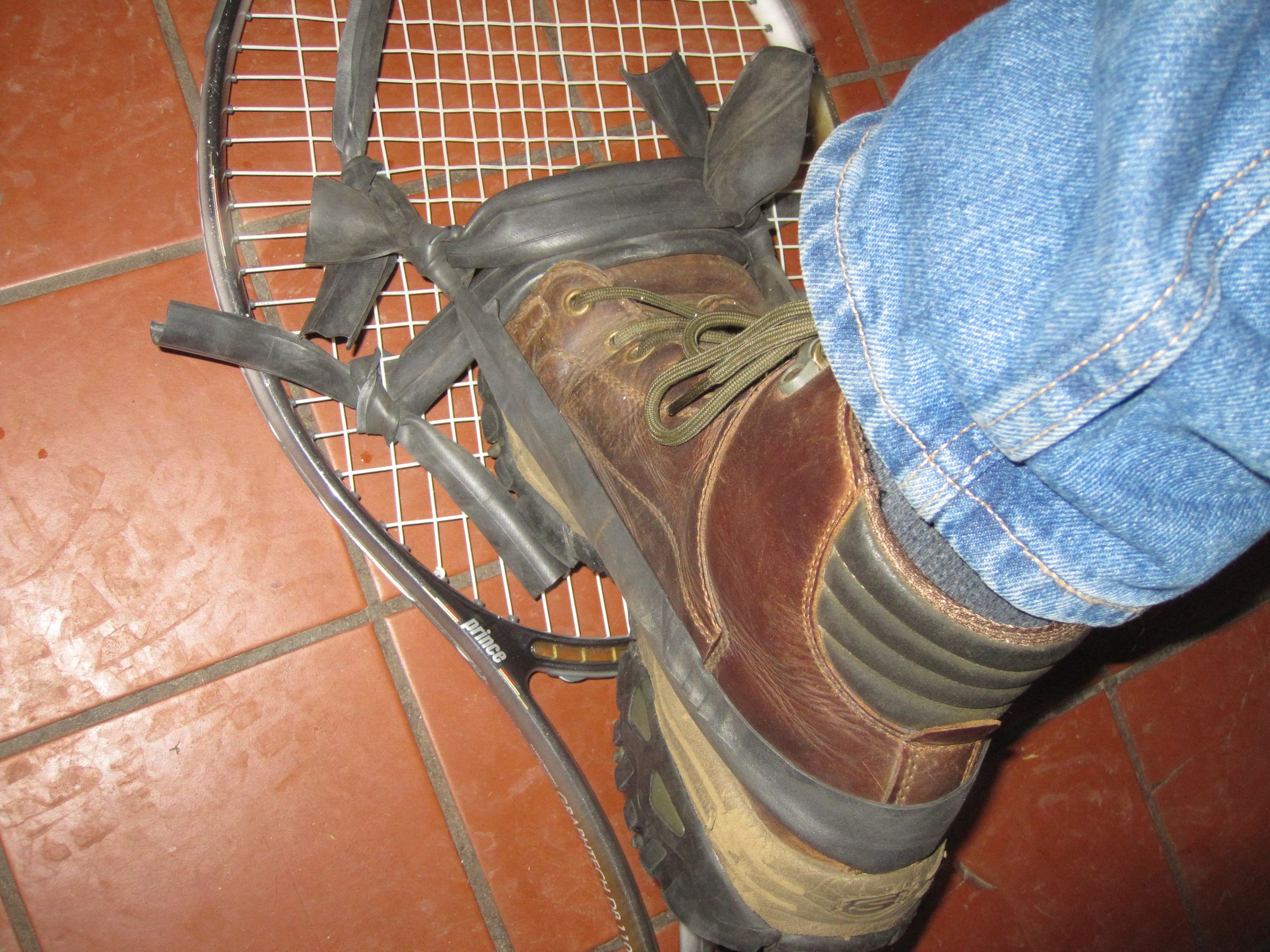 Snow Shoes From 2 Tennis Rackets and Bicycle Inner Tubes - Instructables