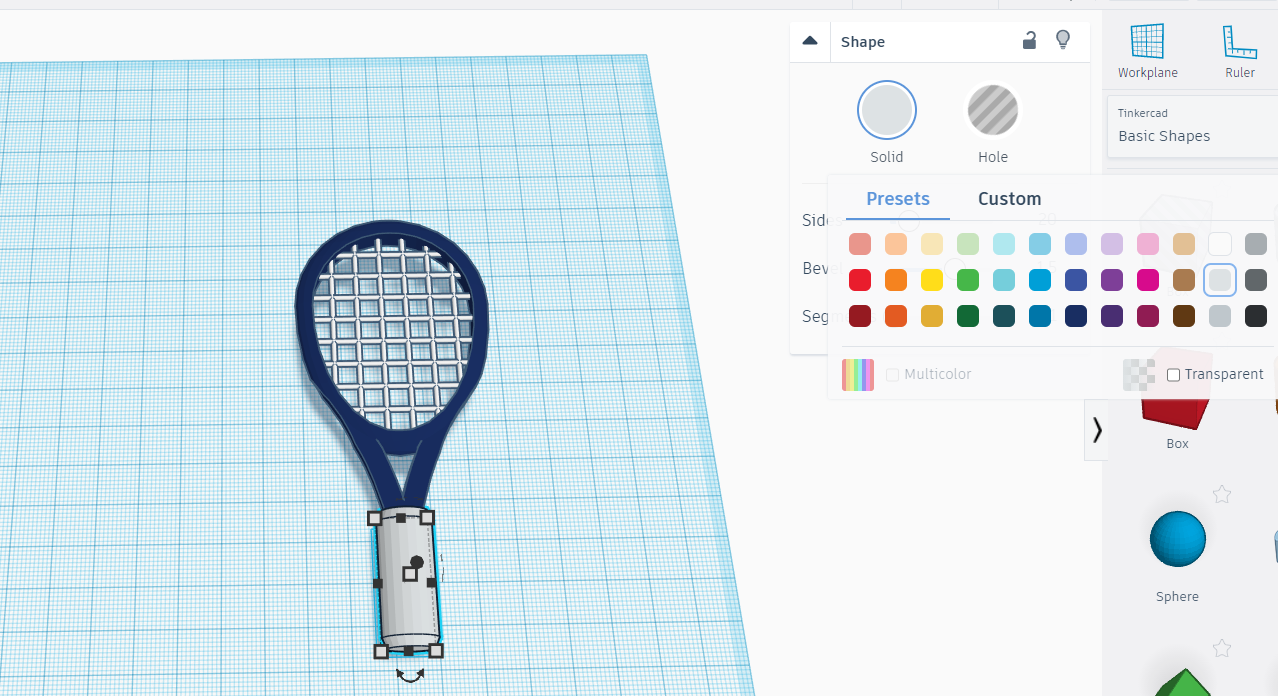 How to Make a Tennis Racket on Tinkercad (Instructable) : 18 Steps ...