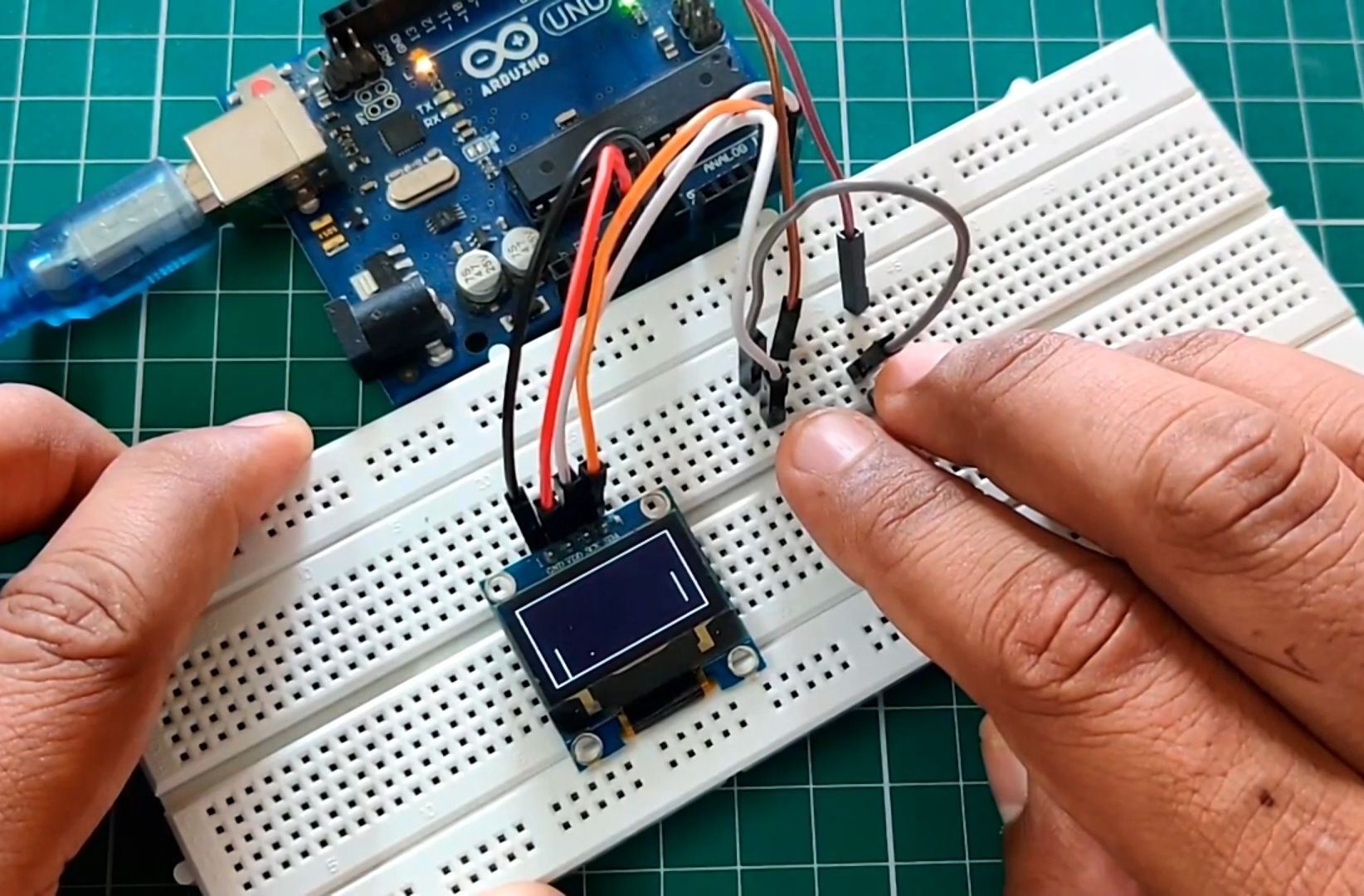 Play a PONG Game With Arduino Uno and OLED 0.96 SSD1306 Display : 6 ...