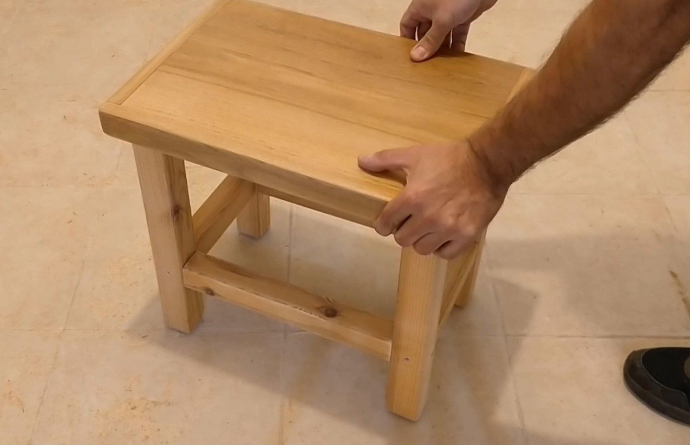 Simple Wooden Stool - My Wife's First Project | Surprise DIY ...