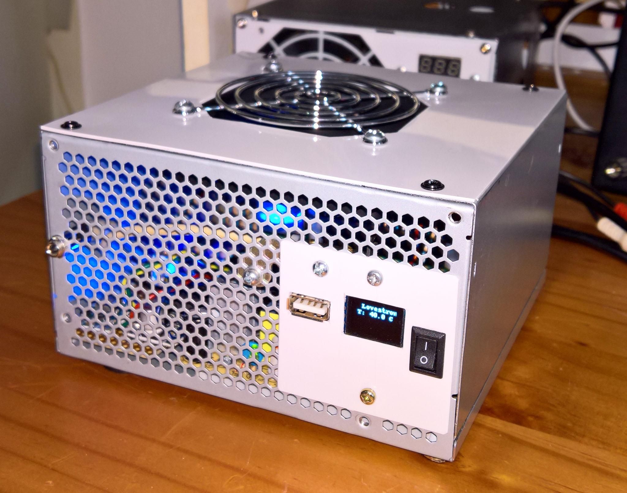 A Raspberry Pi PC-PSU Desktop Computer With Hard Disk, Fan, PSU and On ...