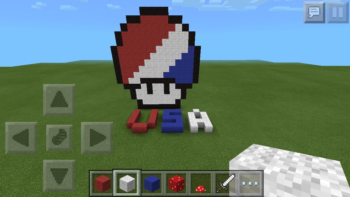 Minecraft Mario Mushroom Pixel Art