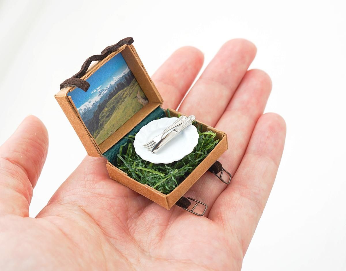 DIY Miniature Suitcase | How to Make a Mini 1/12 Picnic Hamper : 9 ...