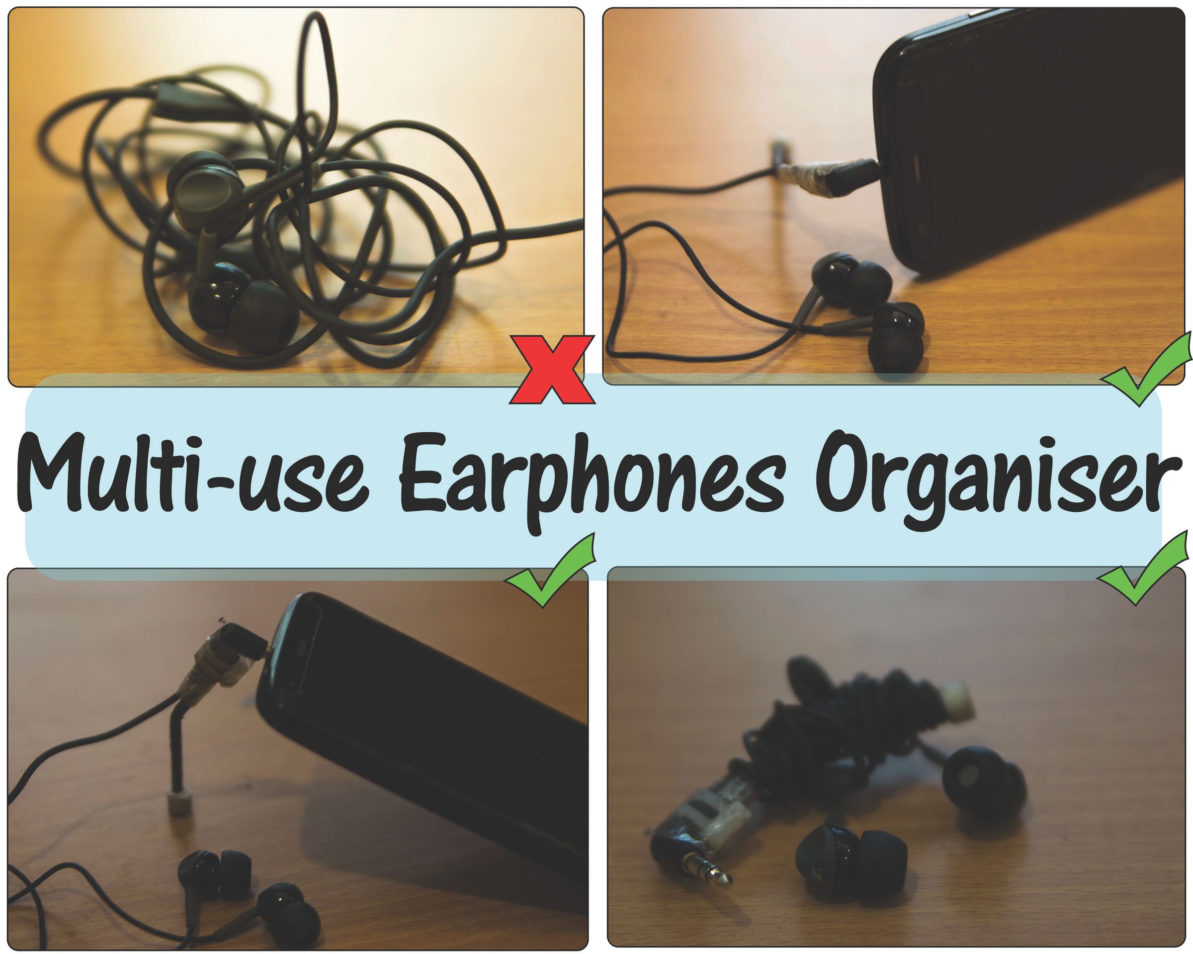 Multi-use Earphones Organiser : 4 Steps (with Pictures) - Instructables