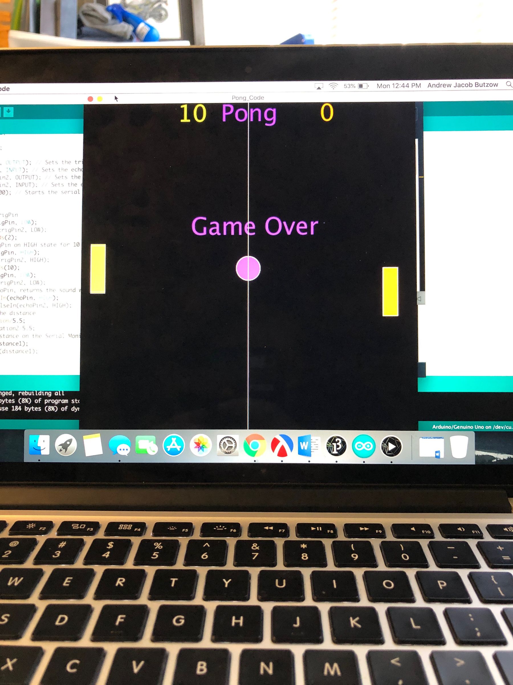 Ultrasonic Pong : 4 Steps - Instructables