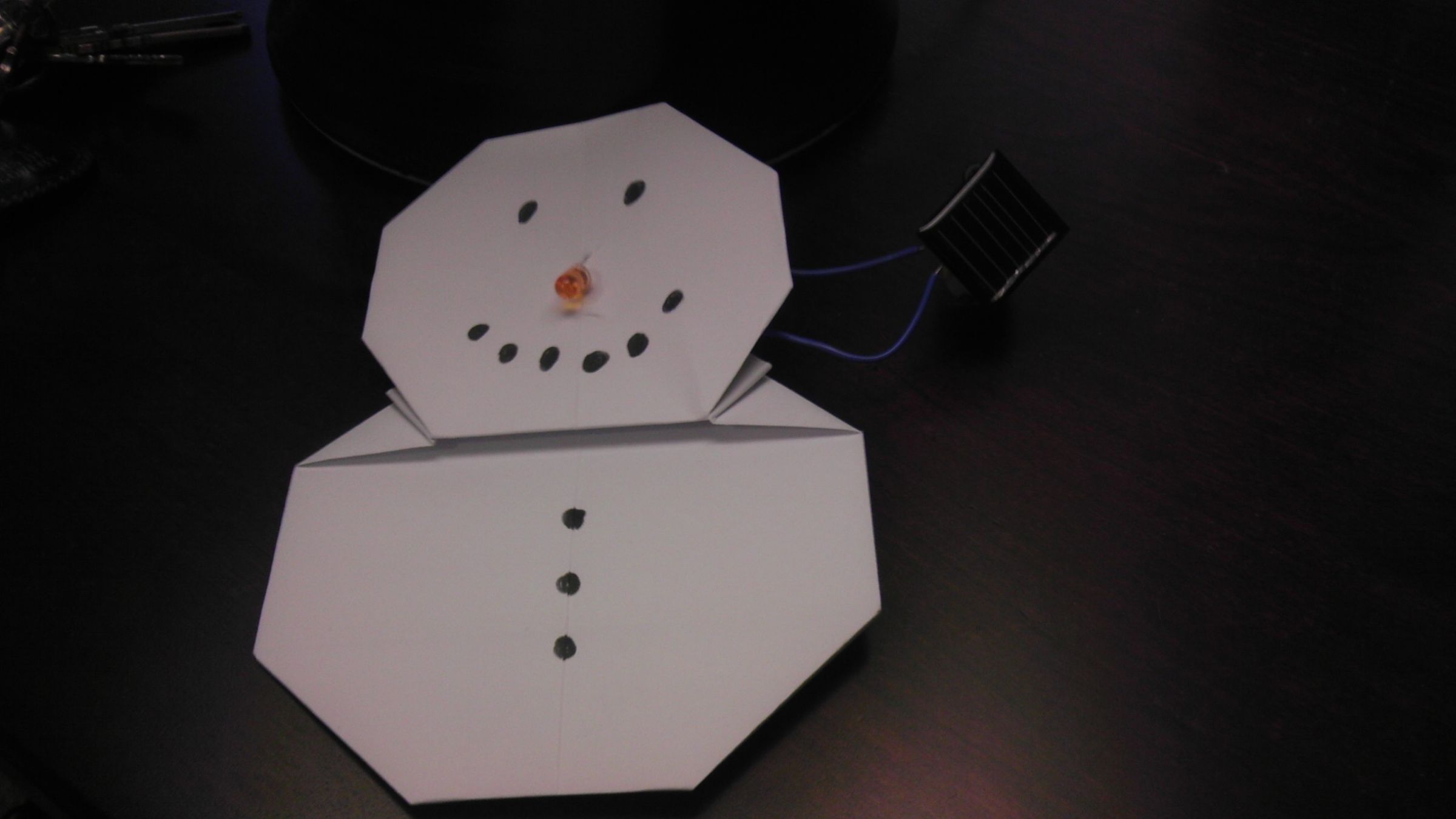 Origami Snowman With Solar Powered Nose : 3 Steps - Instructables