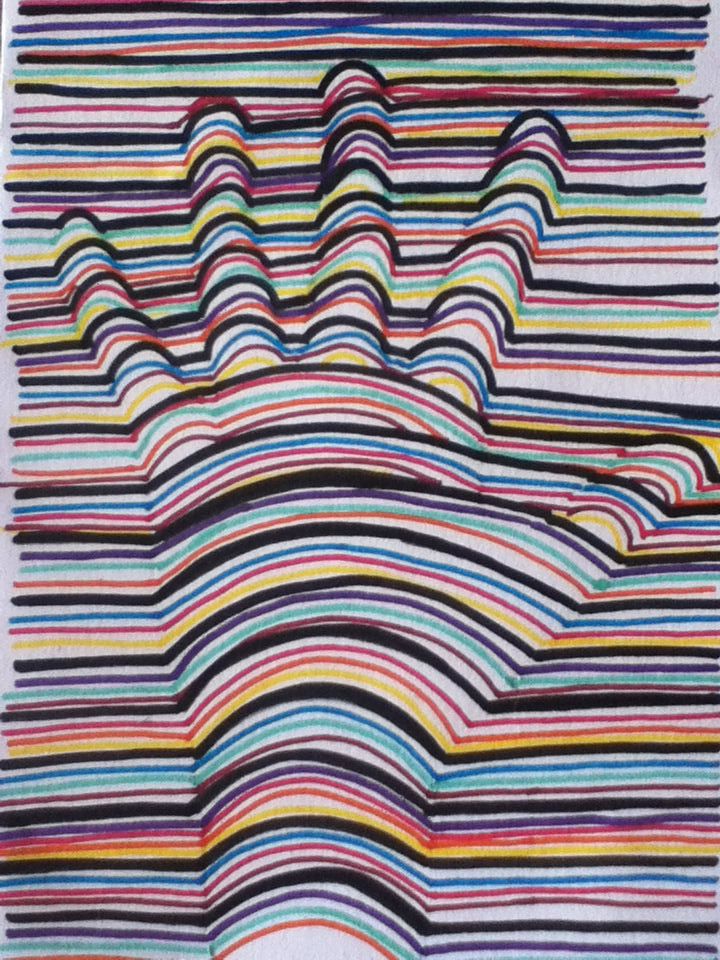 3d Hand Drawing With Lines