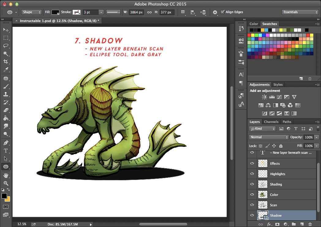 Coloring, Shading, and Effects in Photoshop : 9 Steps (with Pictures ...