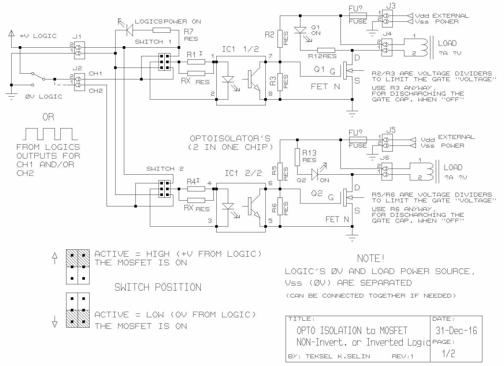 Mosfet Gate Driver Circuit Using Optocoupler Aaafasr