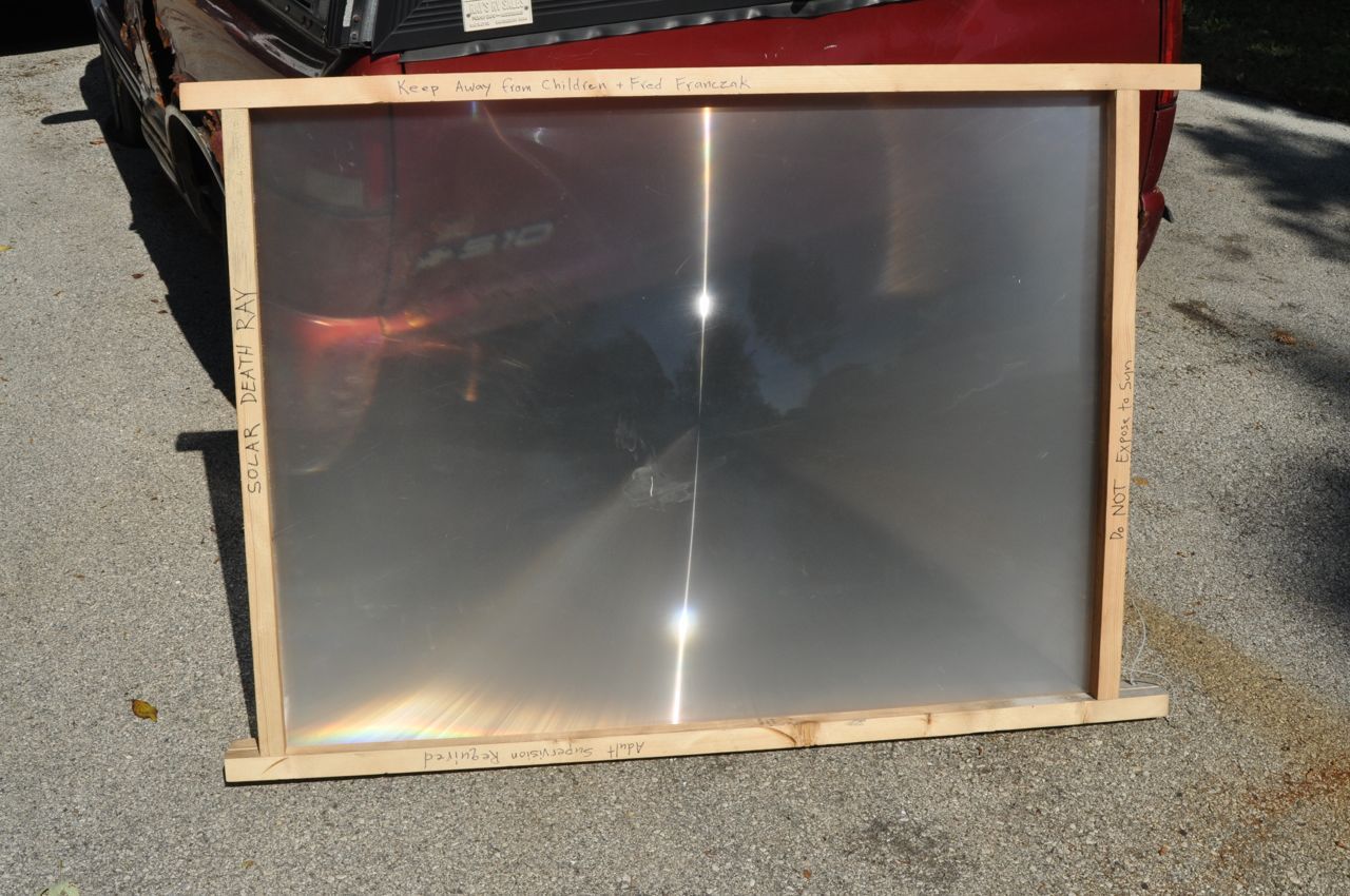 Solar Death Ray (TV Fresnel Lens) (with Pictures) - Instructables