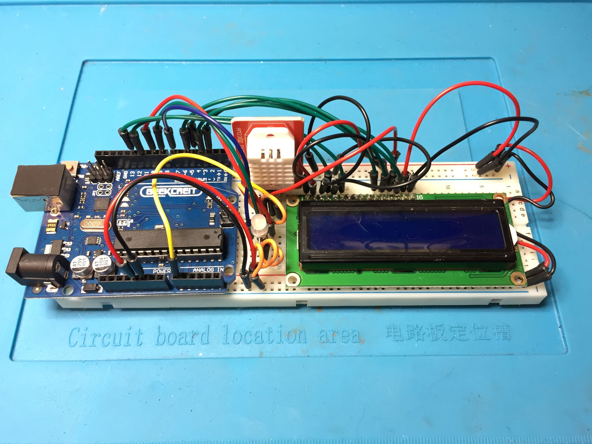 Temp & Humidity Sensor With LCD Disp & LED Indicator : 5 Steps (with ...