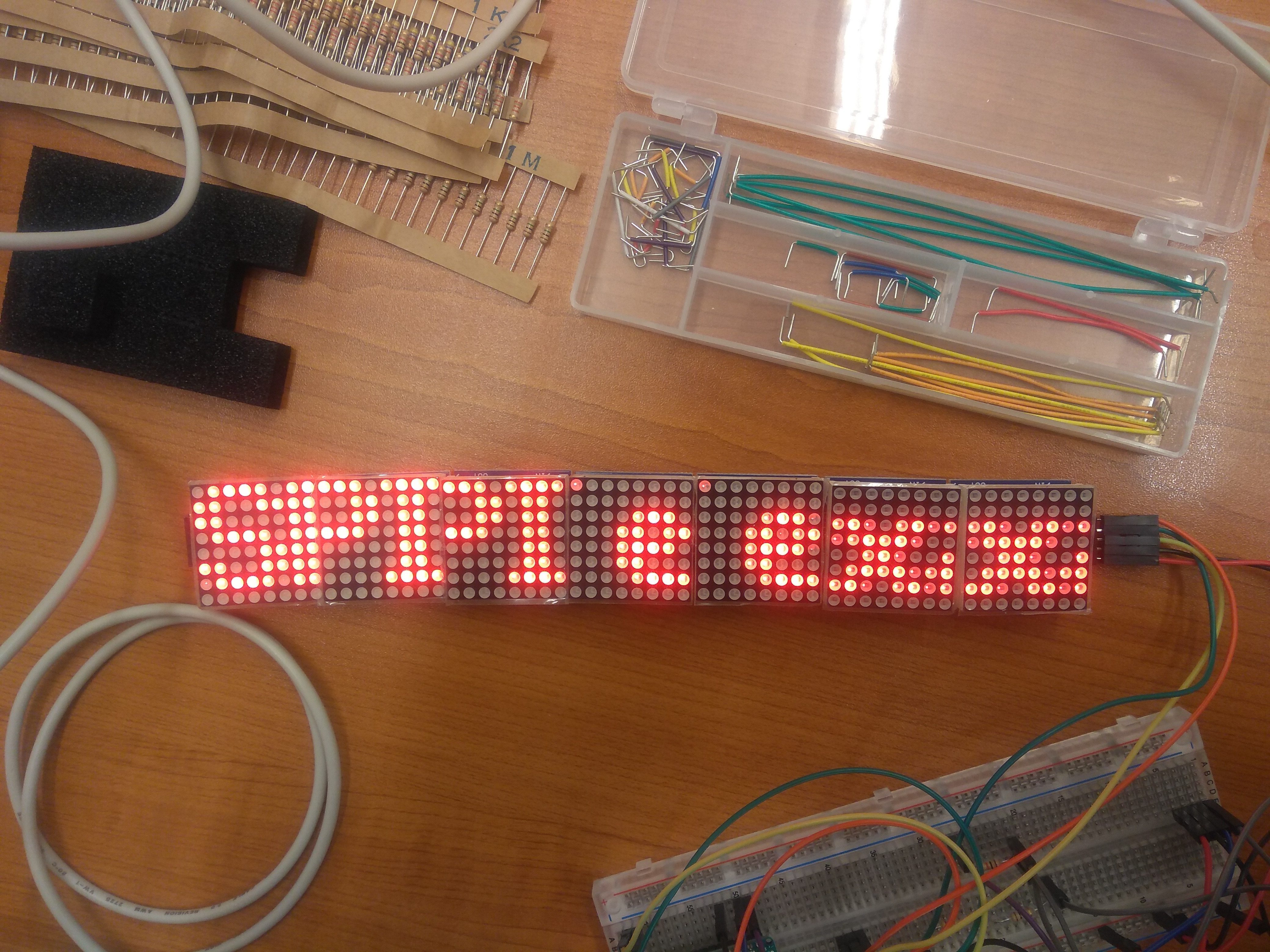 Arduino (SPI) 7 Bi-color LED Matrix Scrolling Text Display : 5 Steps ...