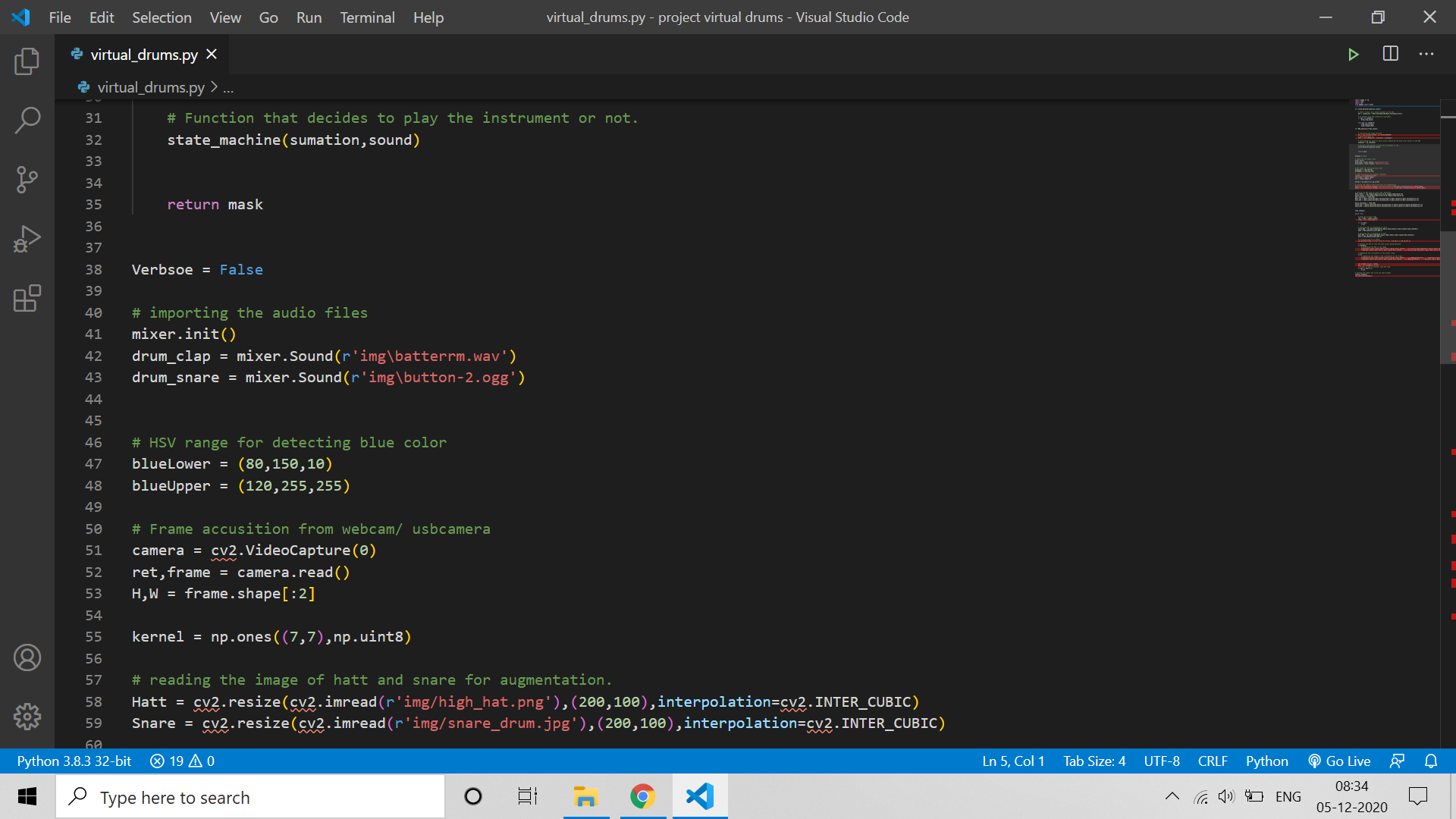Virtual Drums Using Python - Instructables