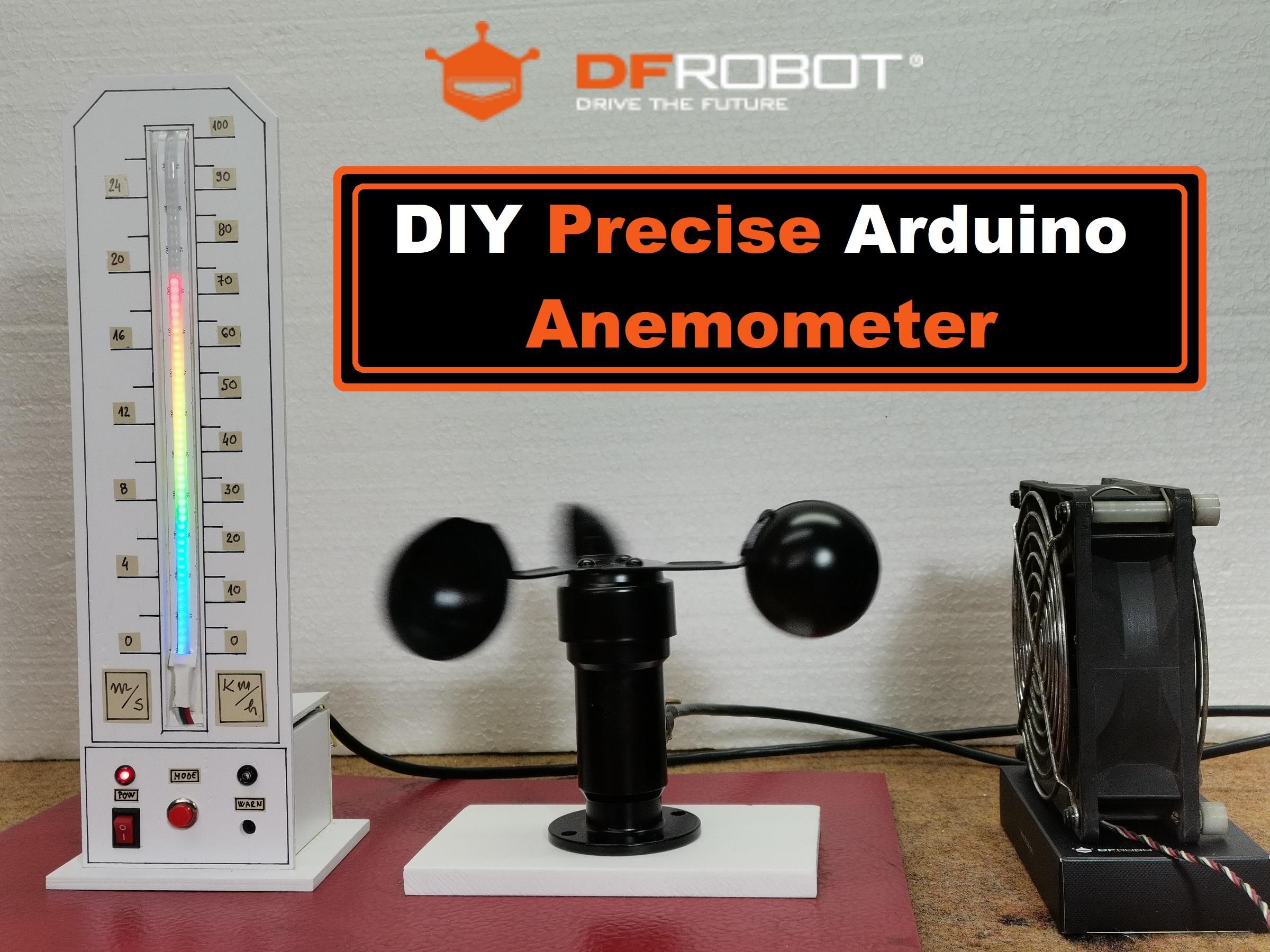 DIY Precise Arduino Anemometer With Linear Led Scale - DFRobot : 3 ...
