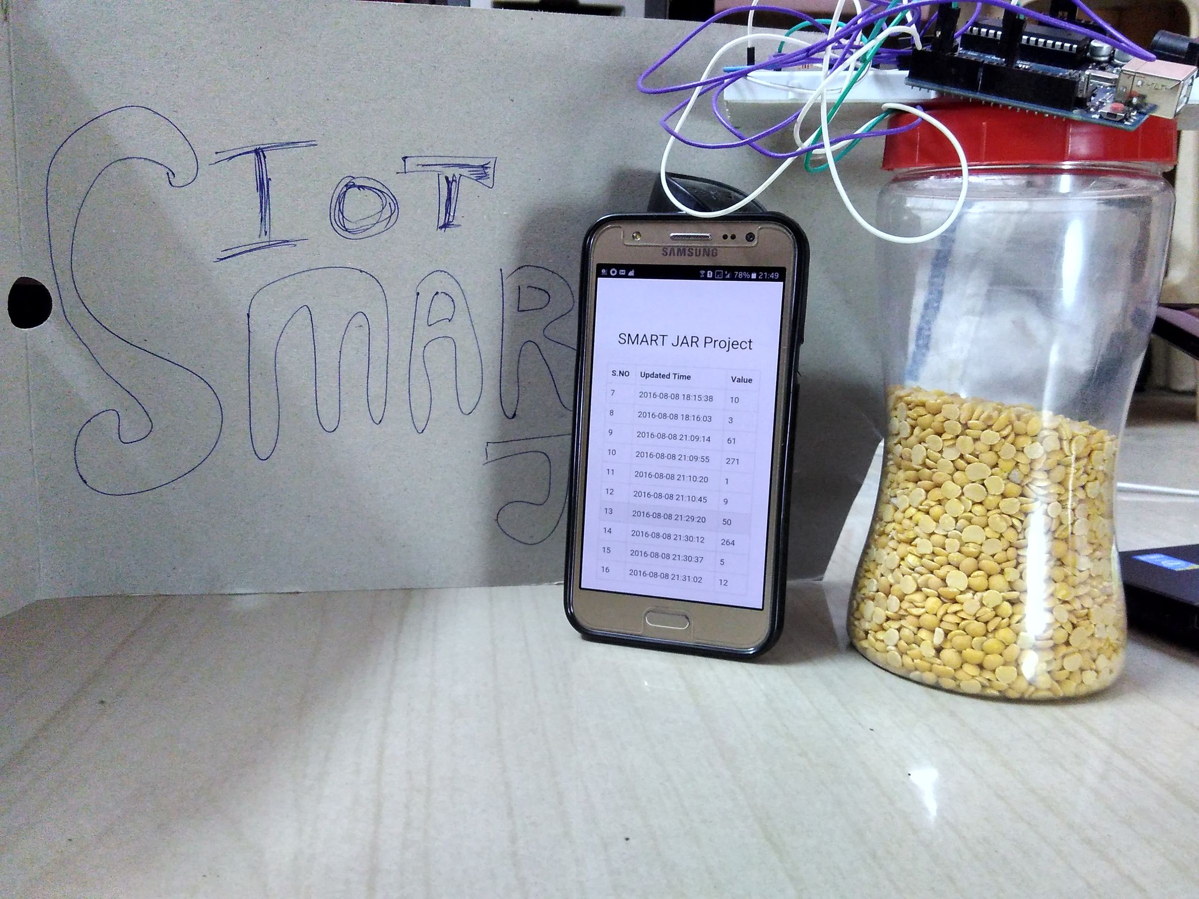 IOT - Smart Jar Using ESP8266 , Arduino and Ultrasonic Sensor Publishing Data in Local Server ...