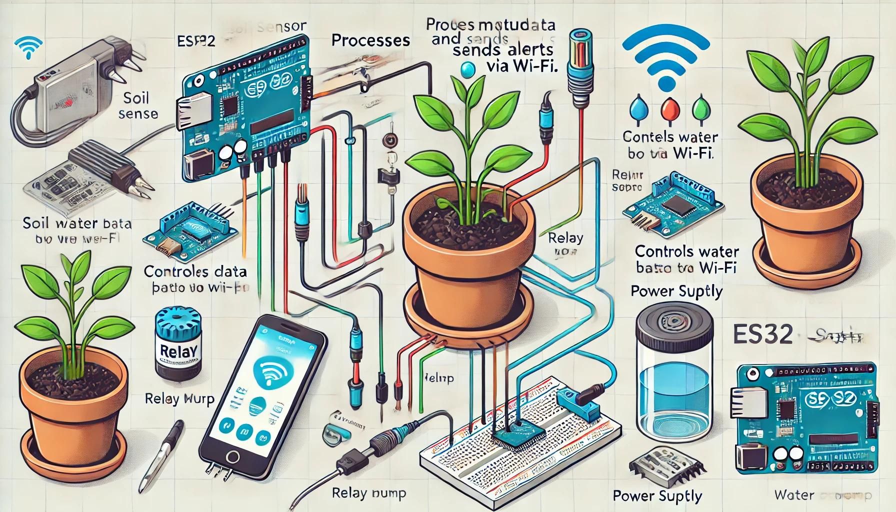 Step-by-Step Guide: Automating Watering System With Soil Moisture Sensors, Pump, Relay, and ...