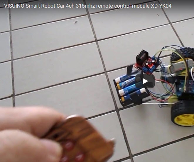 VISUINO Smart Robot Car 315mhz Remote Control Module XD-YK04 : 7 Steps - Instructables