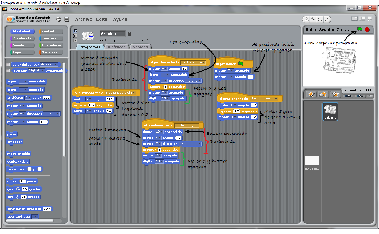 Robot Arduino 4x2 Scratch S4A Map - Instructables