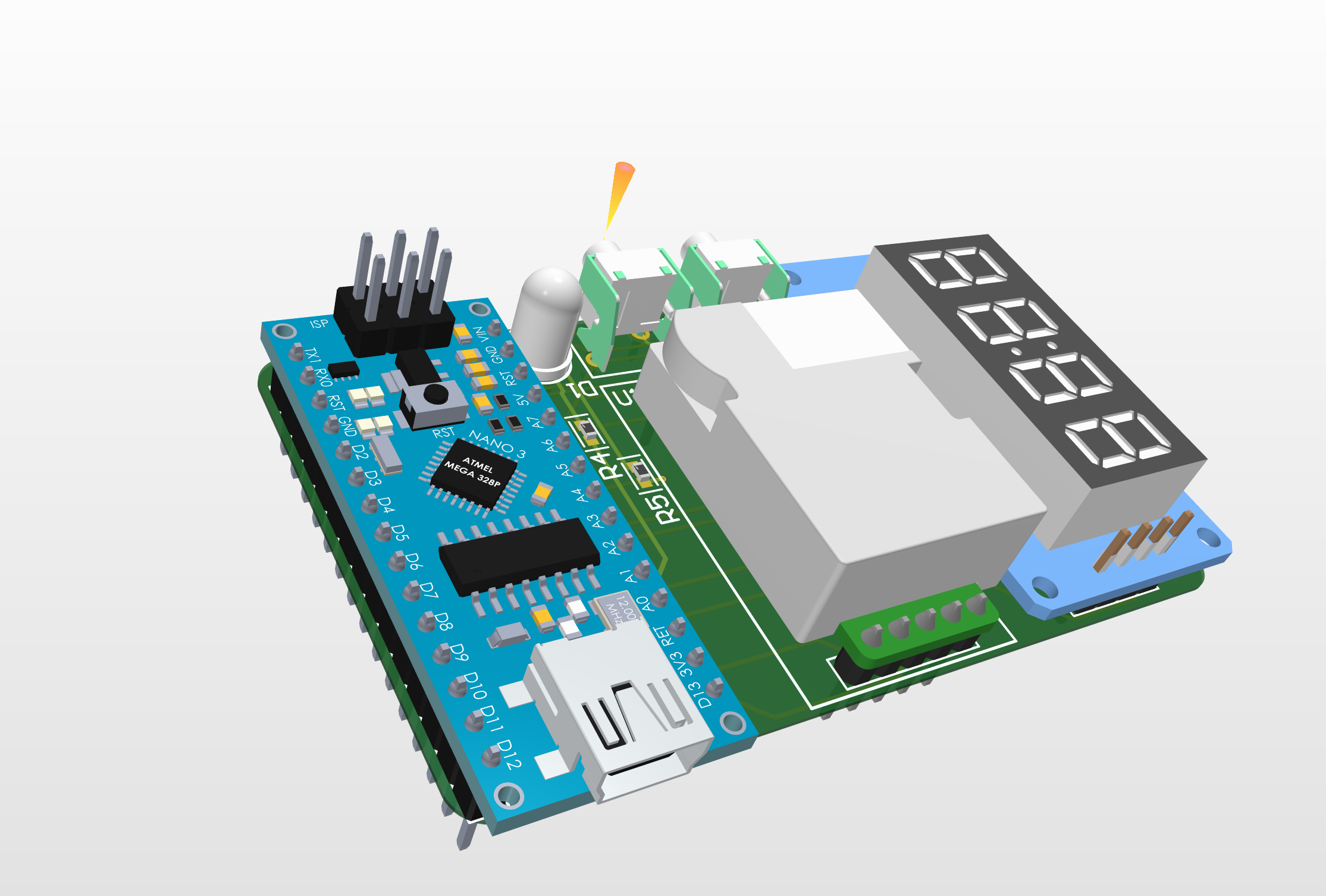 CO2 Level Indicator (4x7 Segment RGB LED Manual Calibration) : 7 Steps ...