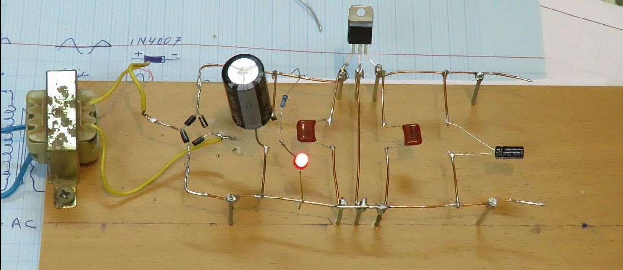 DIY Bridge Rectifier With Voltage Regulator Circuit : 5 Steps (with ...