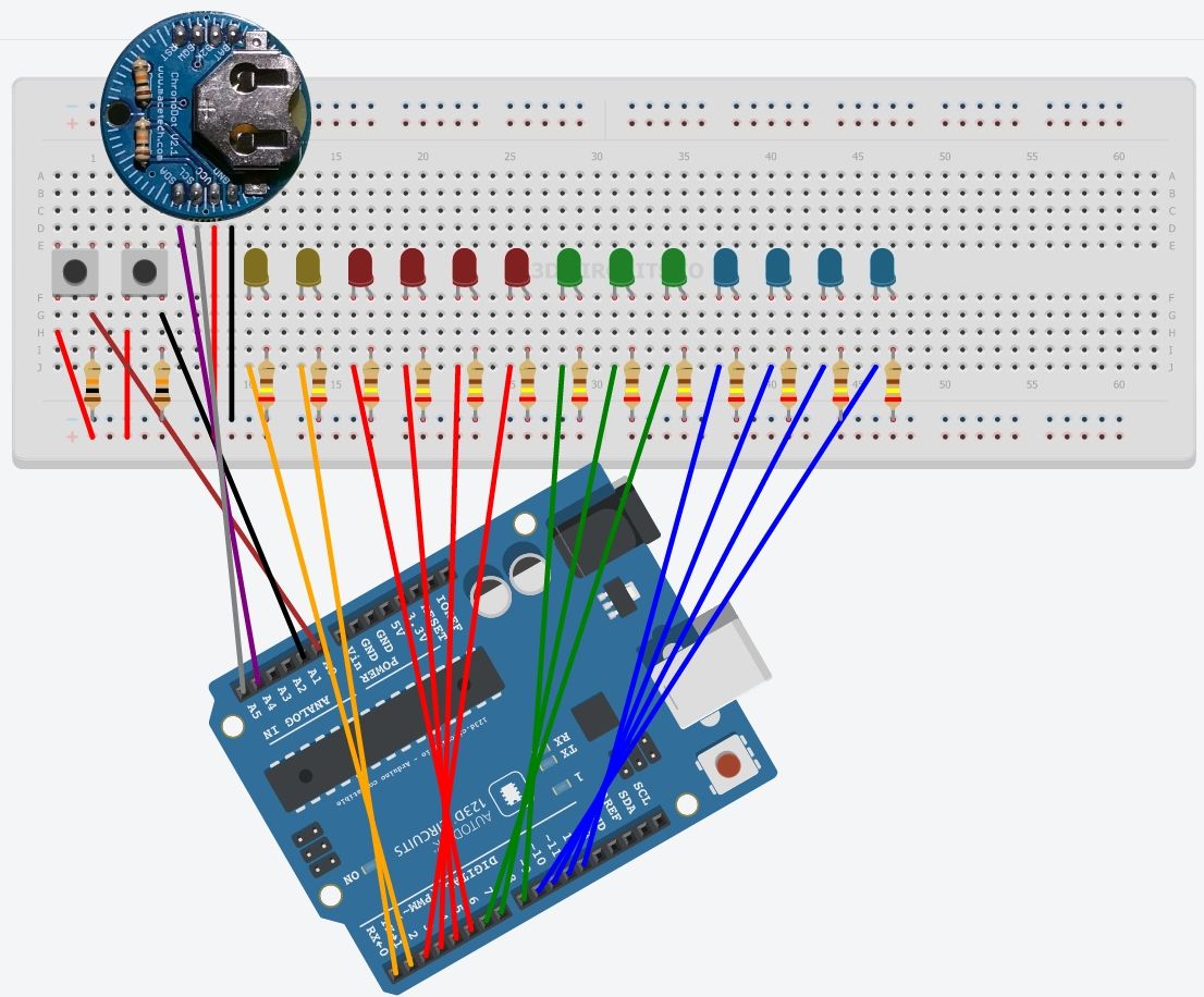 Arduino Binary Clock : 10 Steps (with Pictures) - Instructables