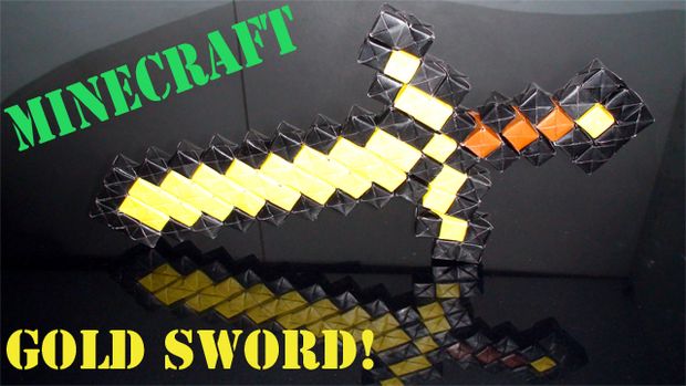 How To Make An Origami Minecraft Sword Minecraft Diamond Sword Out Of