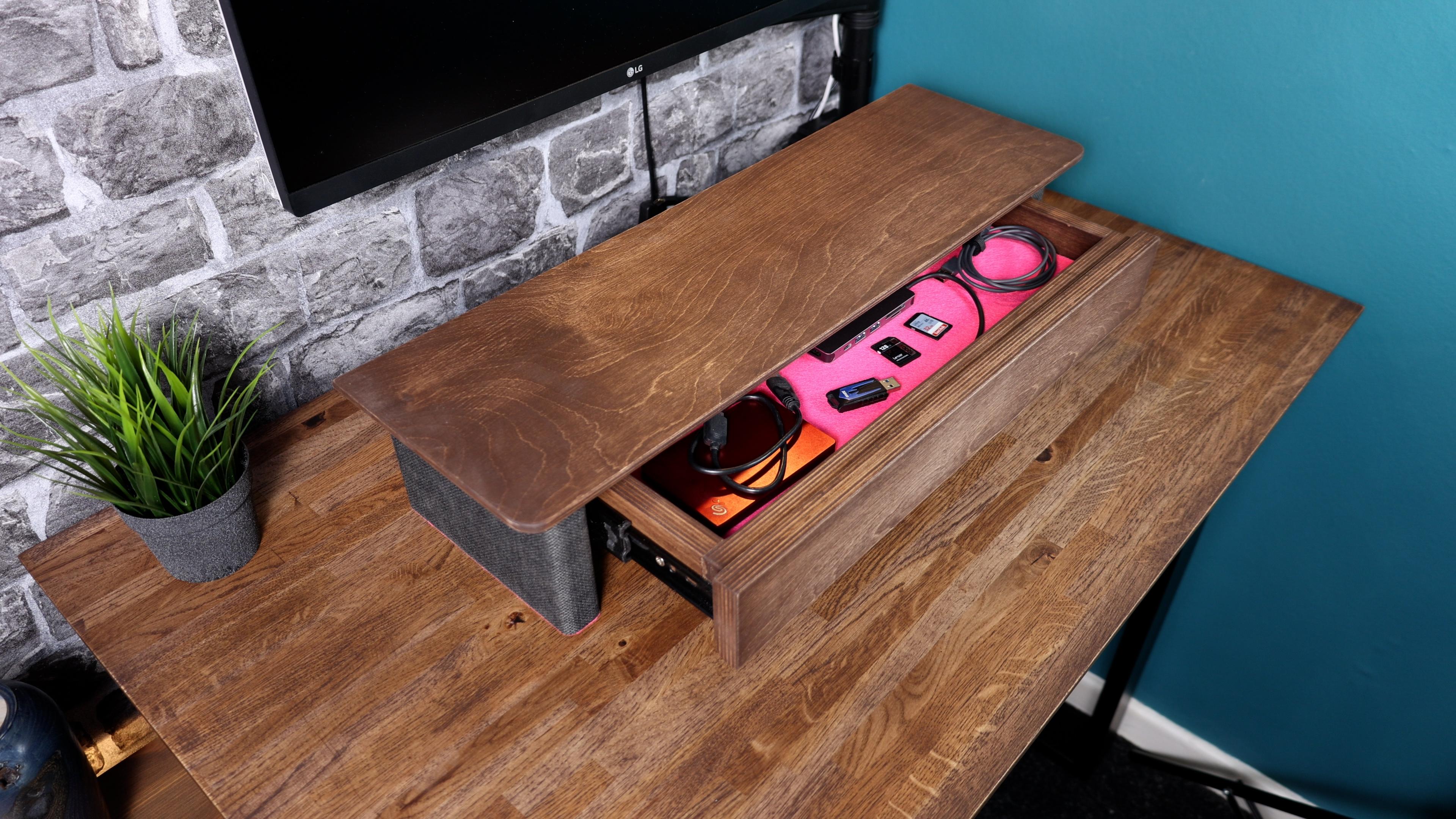 How to Make a Storage Shelf for a Desk - DIY Monitor Stand : 6 Steps ...