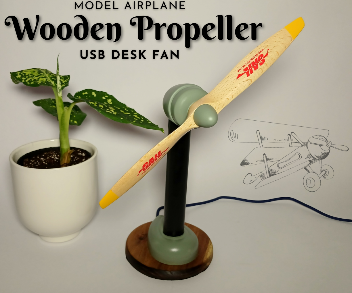 Make Your Own Wooden Propeller USB Desk Fan! : 9 Steps (with Pictures) - Instructables
