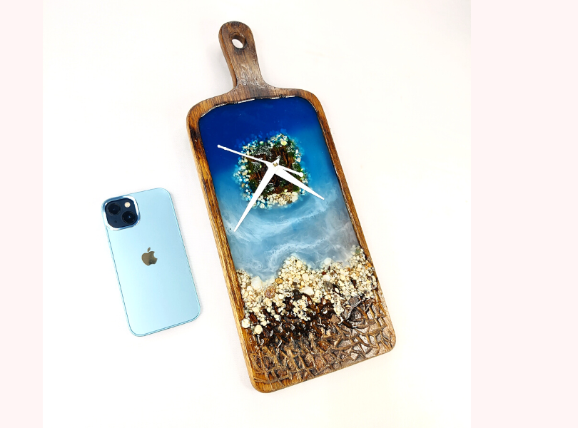 DIY Epoxy Clock: a Chopping Board Clock With a Blue Ocean! : 5 Steps ...