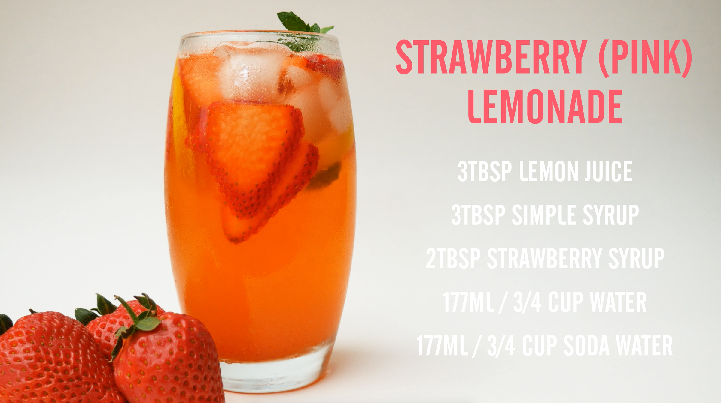 SPARKLING LEMONADE 4 WAYS - CLASSIC - STRAWBERRY (PINK) - BLUEBERRY ...