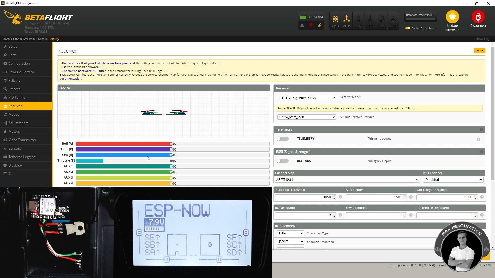 Fly Your ESP32 Drone on Betaflight With Radio Controller | ESP-FC Guide ...