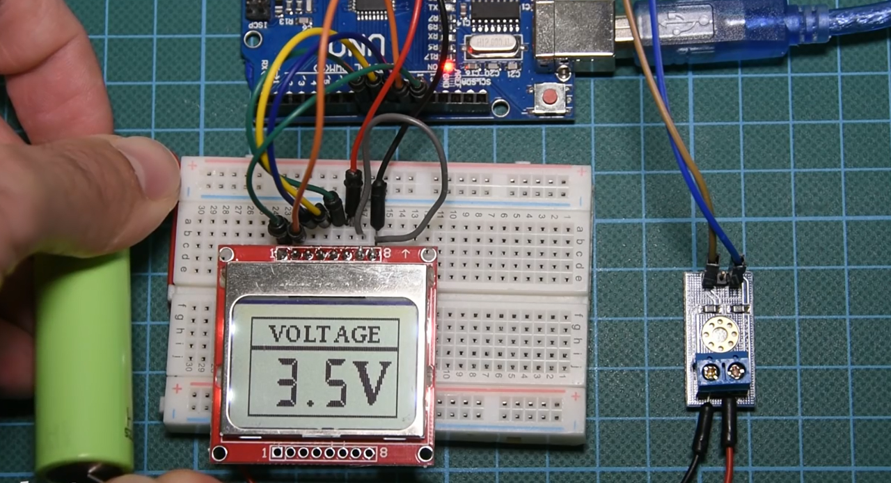 DIY Voltmeter With Arduino and a Nokia 5110 Display : 6 Steps (with ...
