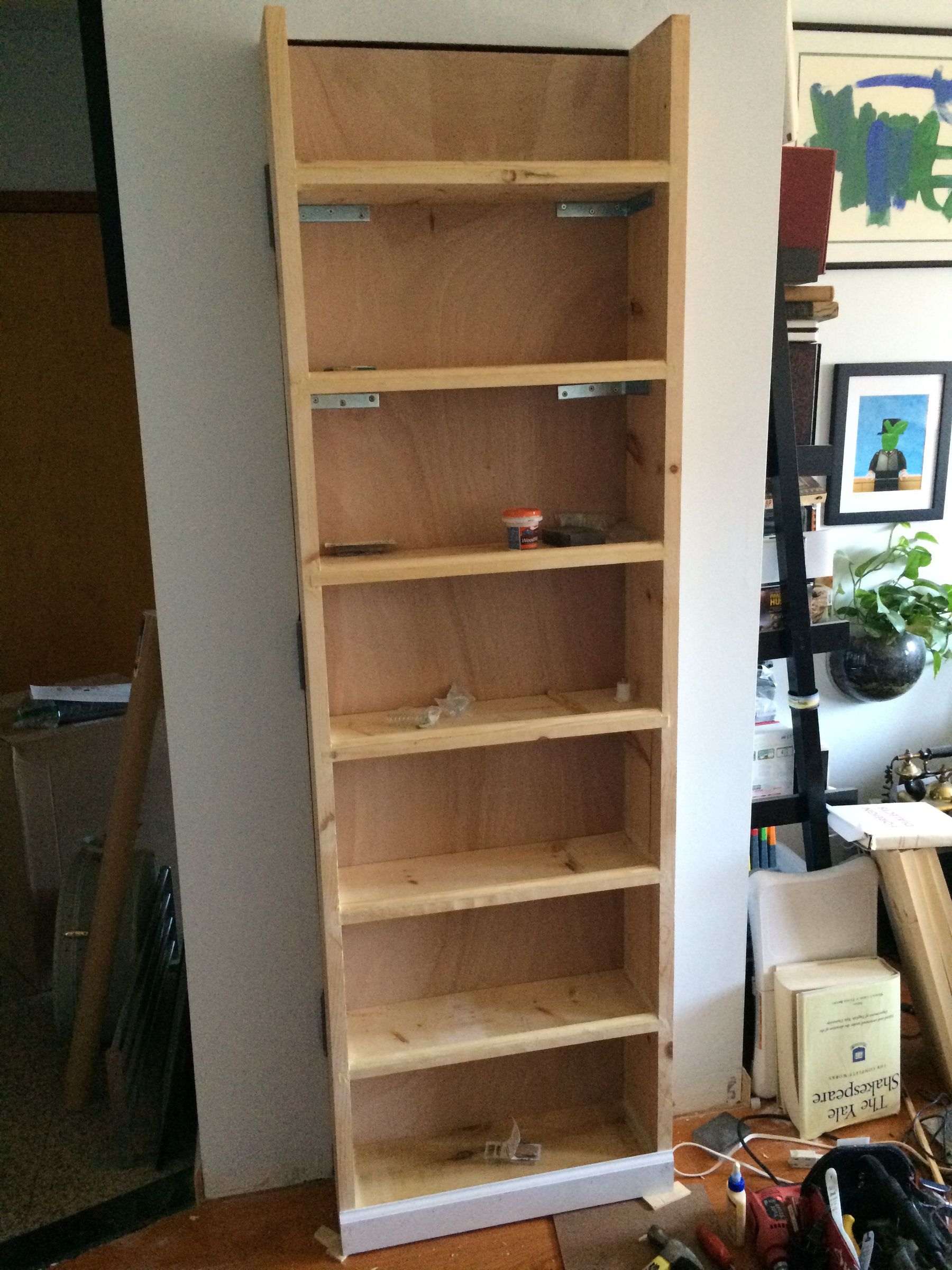 Super SIMPLE Secret Bookshelf Door & Book Unlock Mechanism : 9 Steps ...