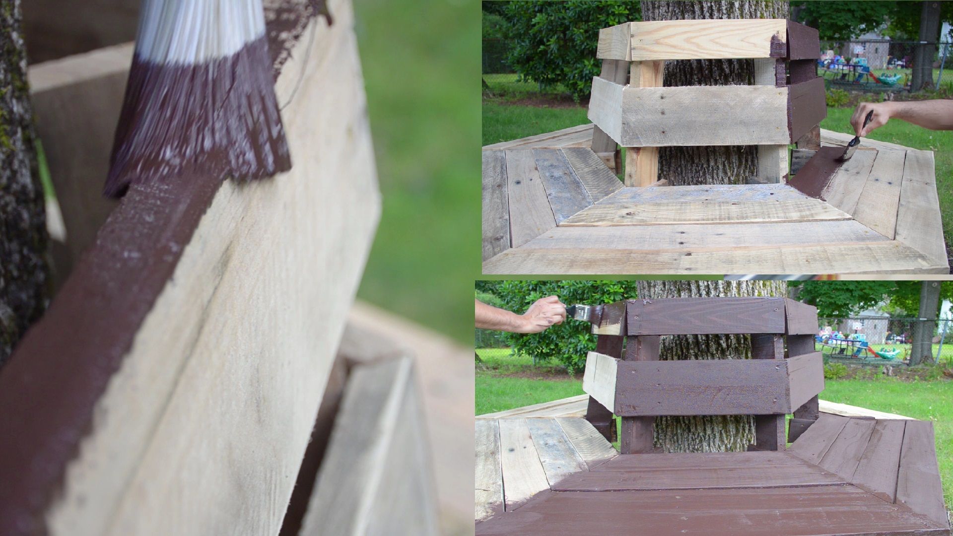 DIY Hexagonal Tree Bench From Wood Pallets - 100% Pallet Wood : 12 ...