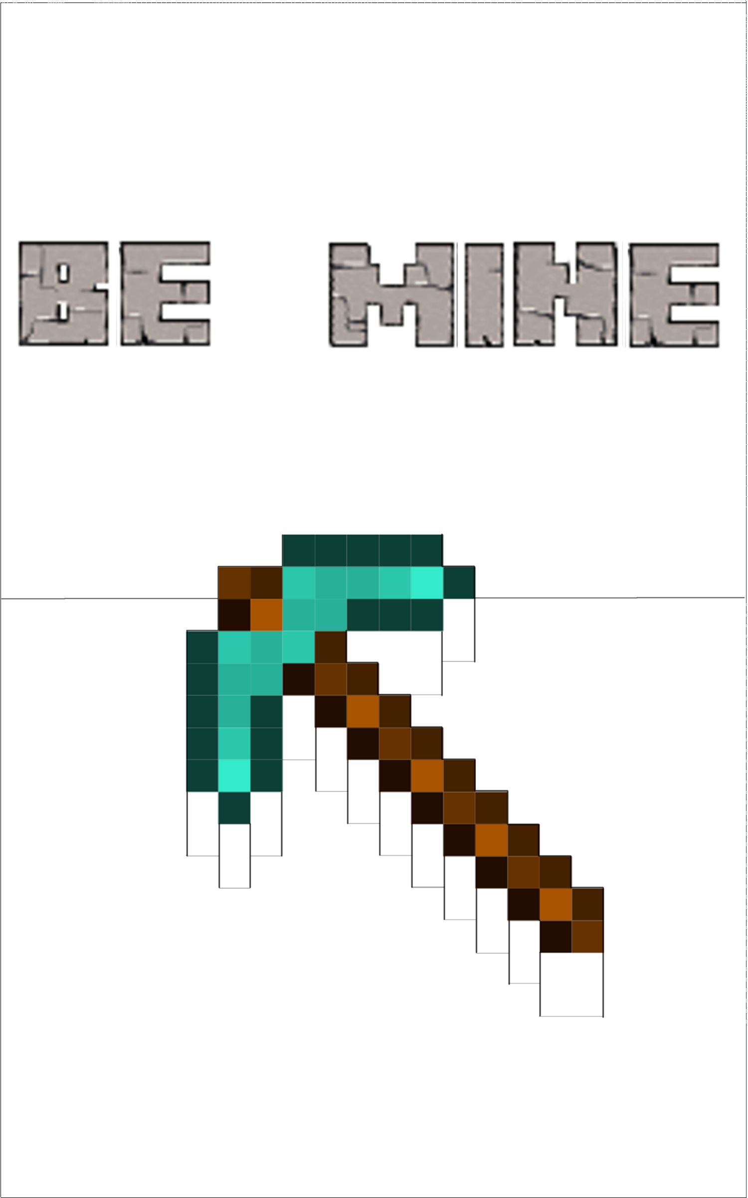 Minecraft Diamond Pickaxe Pixel Art