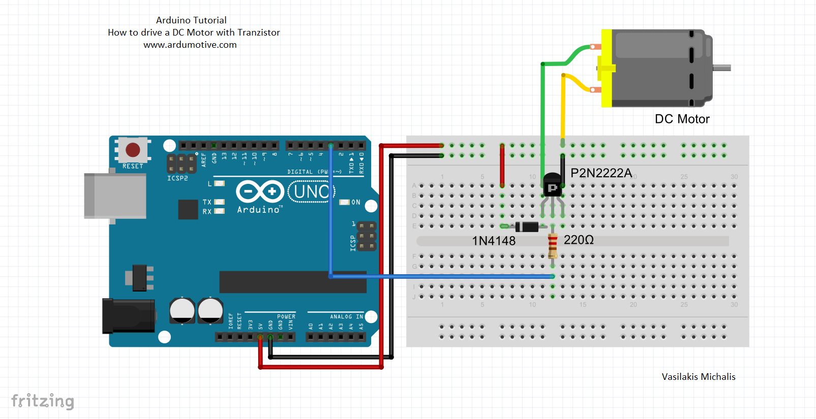 How to Drive a DC Motor With Transistor - Arduino Tutorial : 4 Steps ...