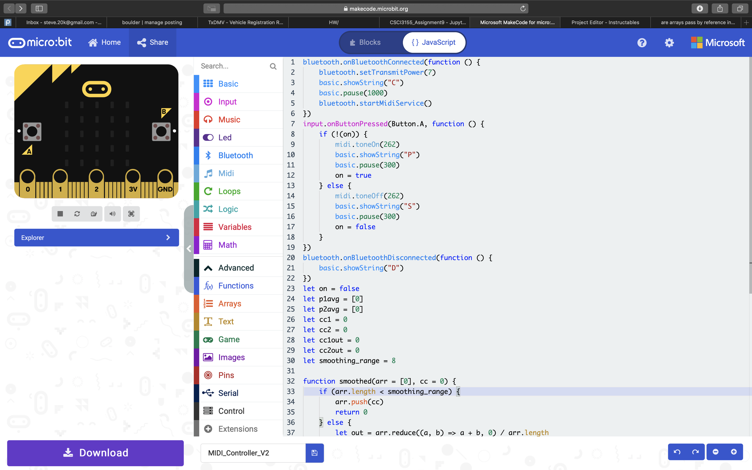 Digits: a Microbit Bluetooth MIDI Controller Glove for IOS : 9 Steps ...
