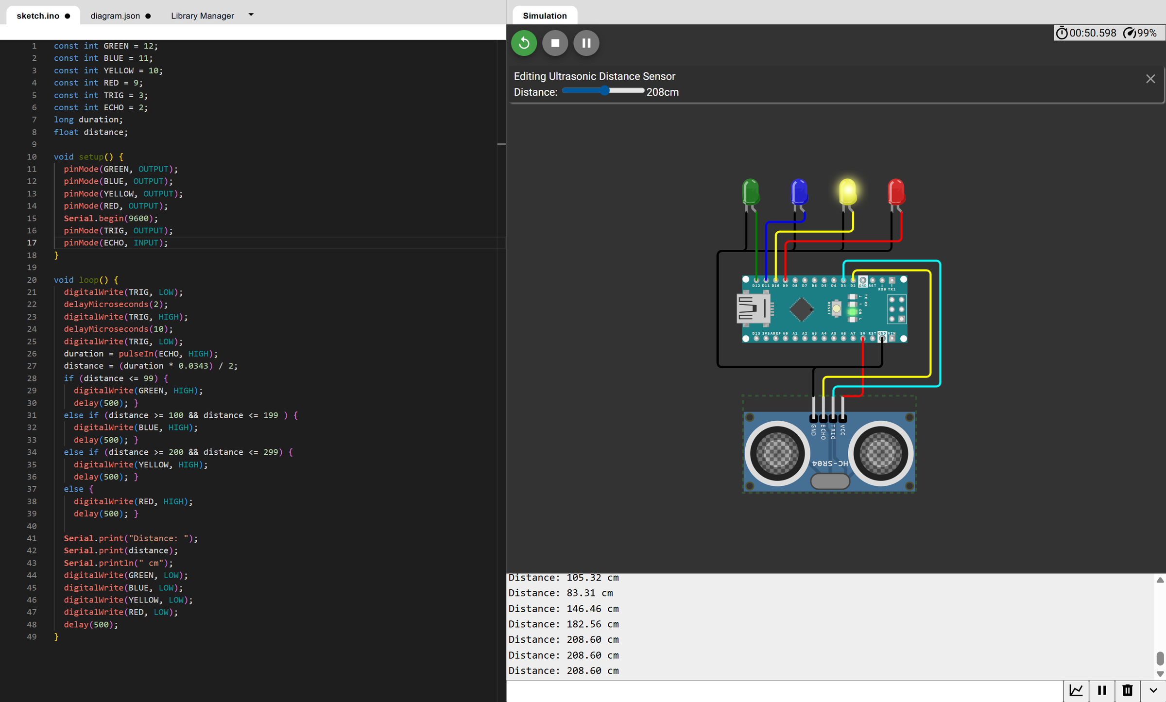Ultrasonic-Based Distance Measurement Device With LED Indicator ...