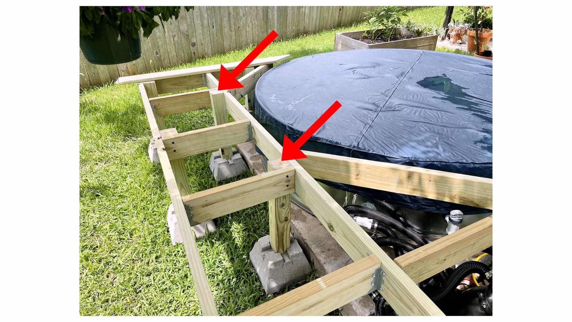 DIY Pool Deck With a Secret Hatch! How to Build a Deck for Your Stock ...