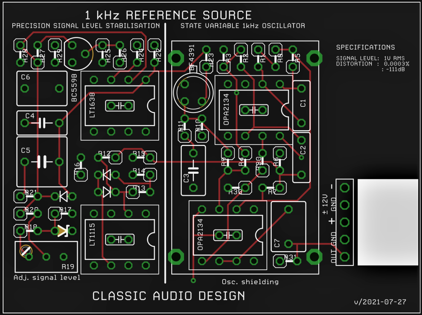 1kHz Ultra Low Distortion Oscillator Module for Arduino Projects : 4 ...
