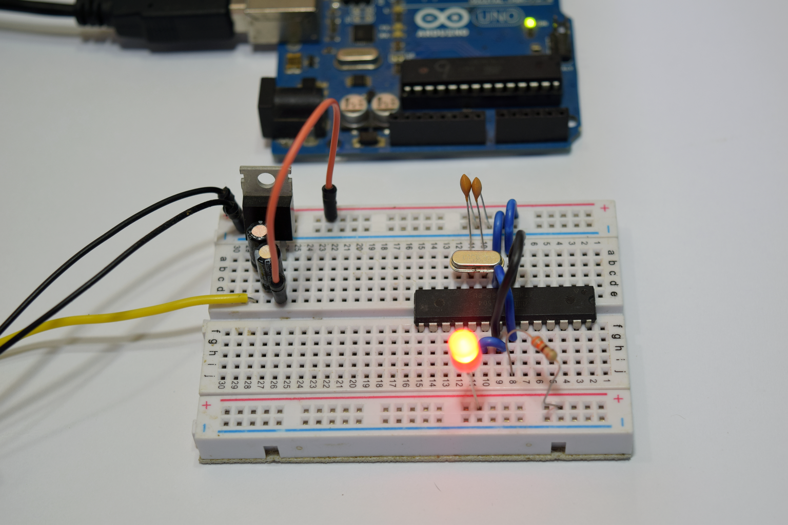 How To Build An Arduino Uno On A Breadboard 6 Steps With Pictures