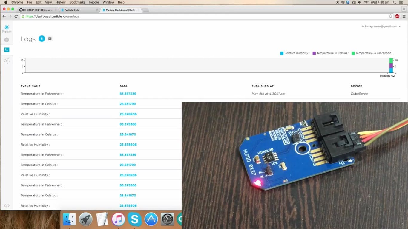 Humidity and Temperature Measurement Using HIH6130 and Particle Photon : 4 Steps - Instructables
