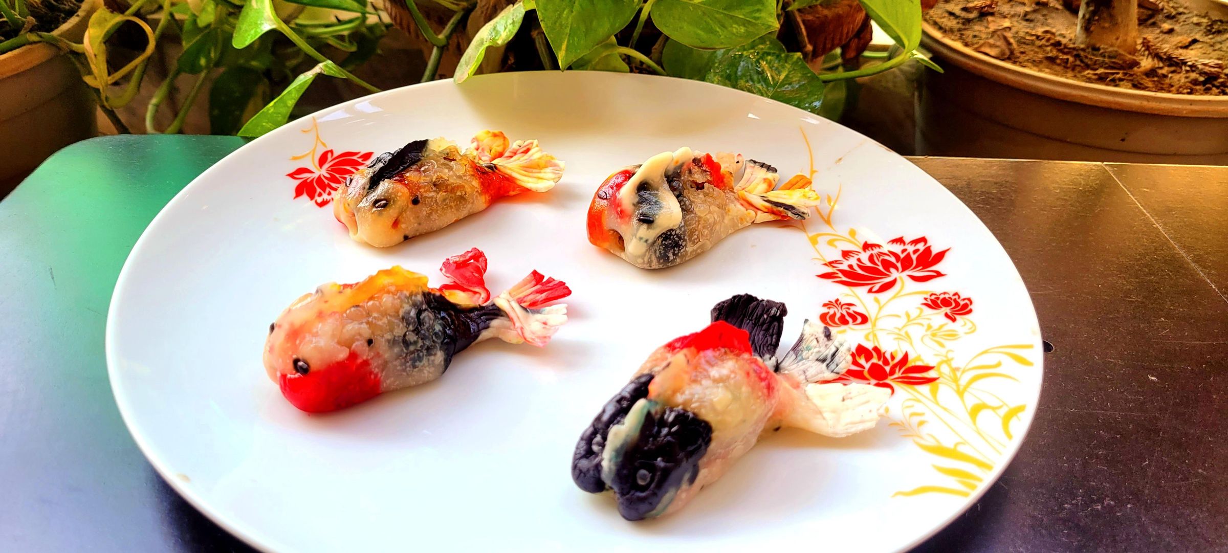 Rice Koi Goldfish With Multigrain Pudding Filling : 13 Steps (with ...
