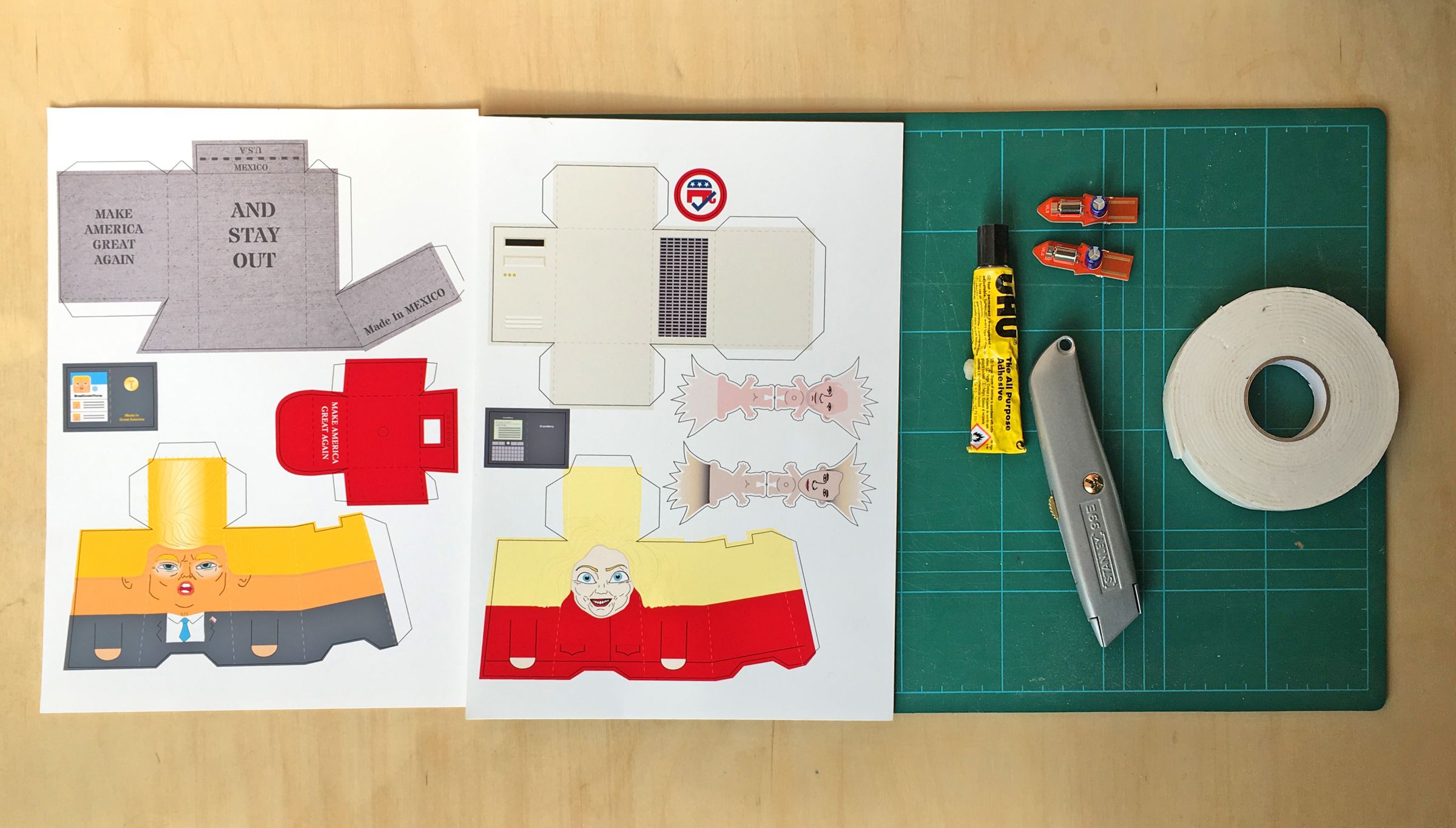 Trump Vs Clinton Papercraft Play Set : 7 Steps - Instructables